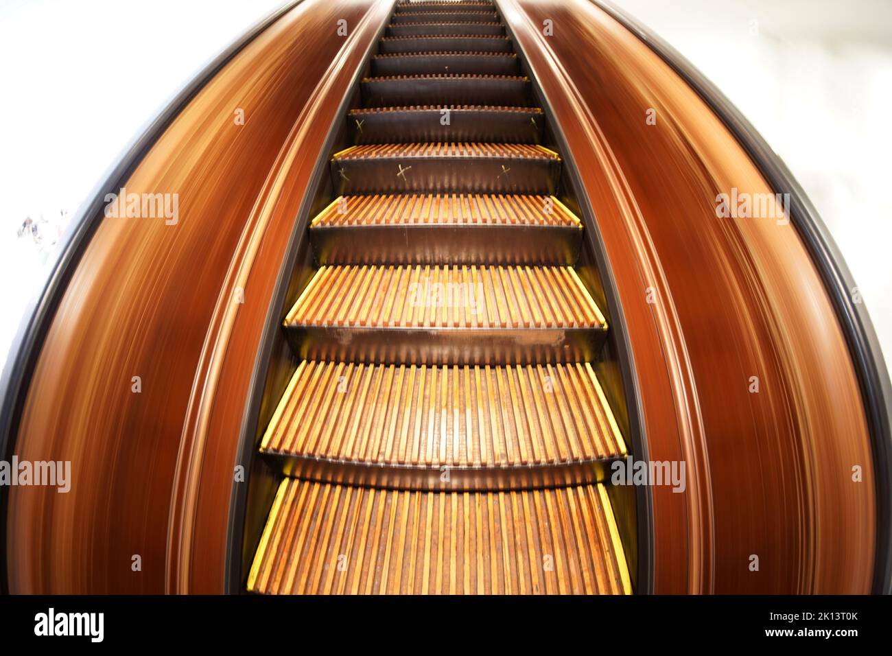 old antique wooden escalator in new york city mall Stock Photo - Alamy