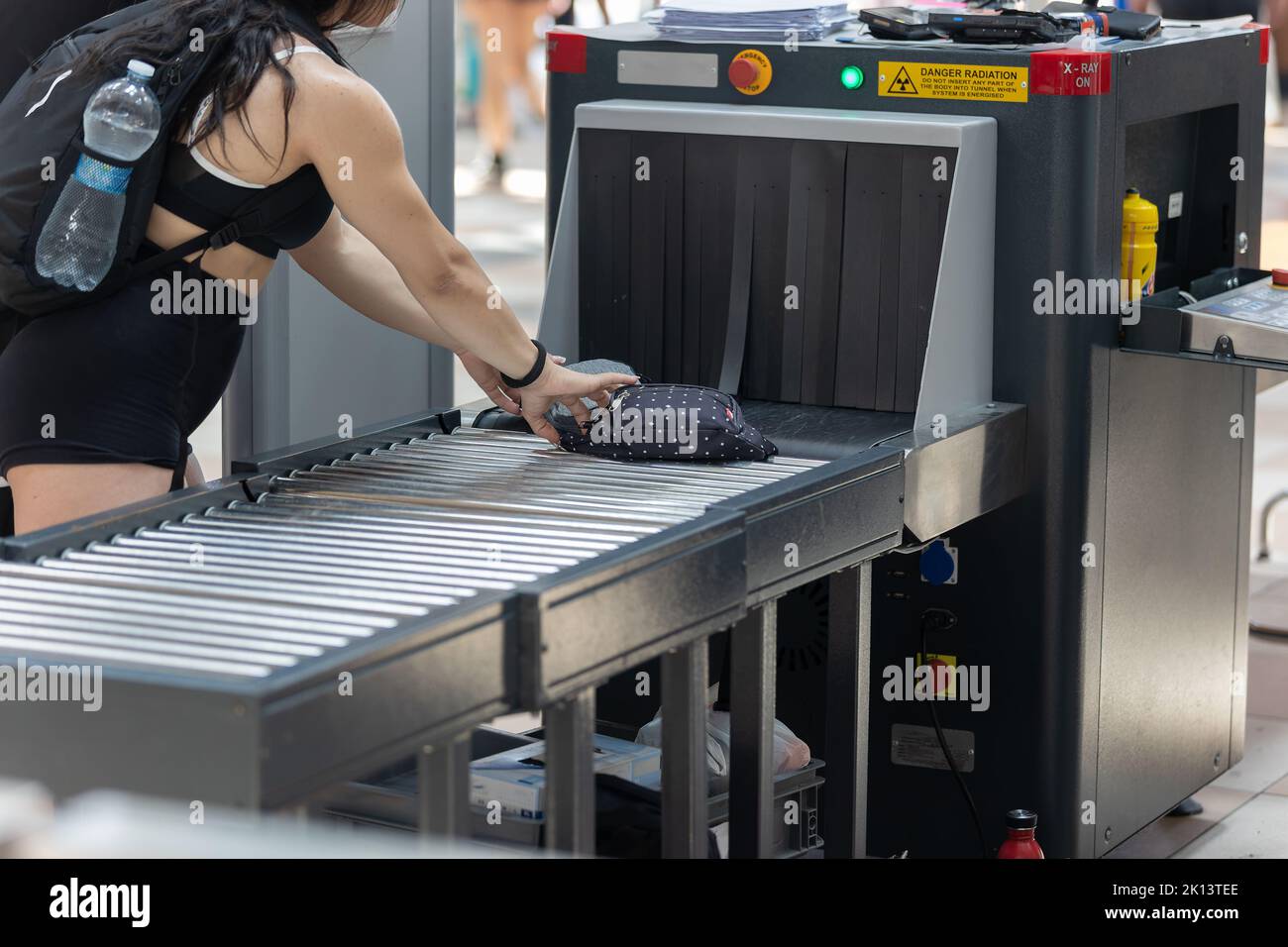 Bags, Backpacks, and Personal Effects X-Rayed at the Access Gate Stock ...