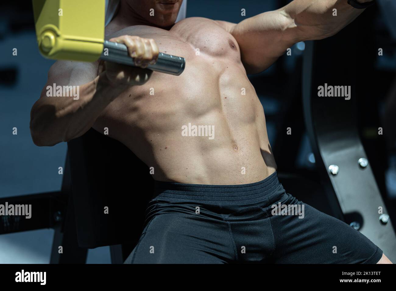 Fitness Workout: Boy doing Exercises in Class with Gym Equipment for ...