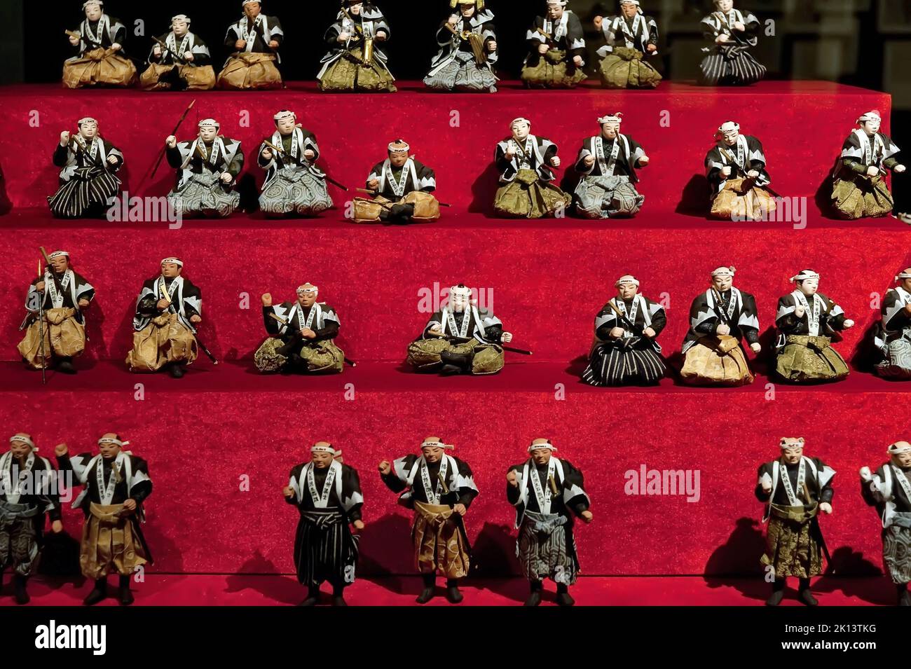 Japanese samurai figures on display at the Japanese Art of War exhibit ...