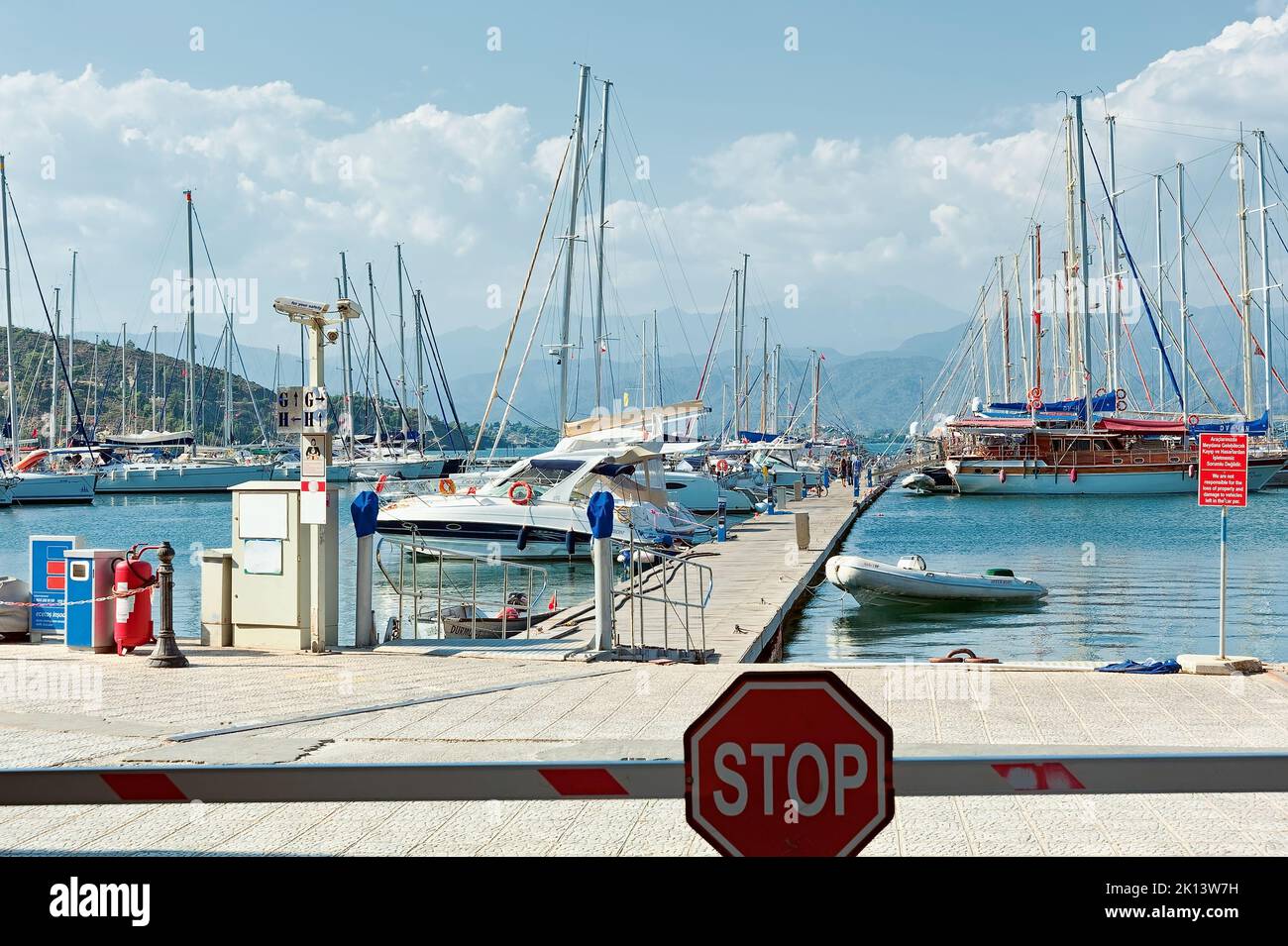 Marina of a port of Fethiye, Turkey Stock Photo - Alamy