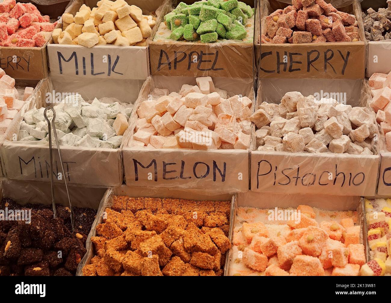 Turkish Delight assortment in a shop in Turkey Stock Photo - Alamy