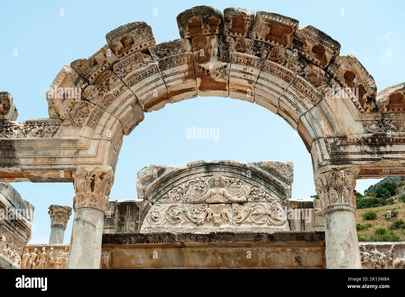 Arch of Hadrian's Temple, Ephesus, Izmir, Turkey Stock Photo - Alamy