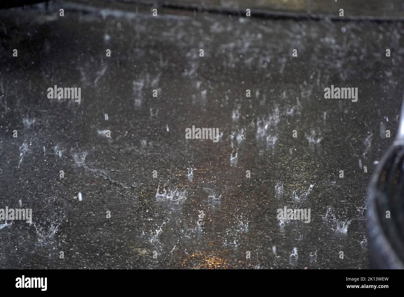 heavy rain on the street in chinatown new york city manhattan Stock ...