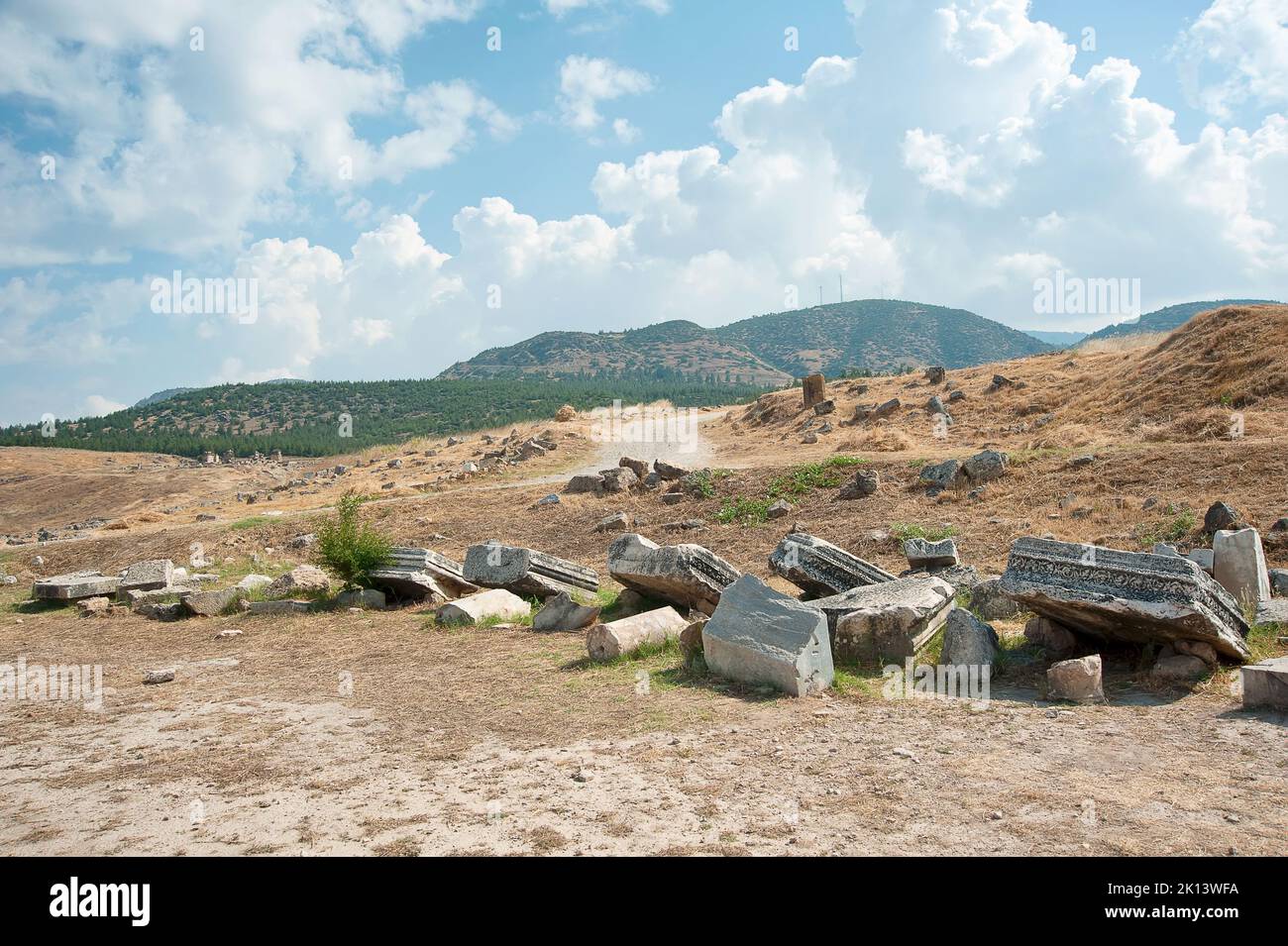 Stone remnants in ancient Hierapolis, Turkey Stock Photo - Alamy
