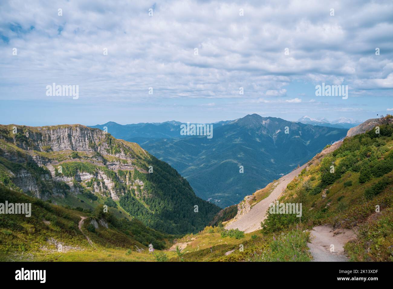 Alpine Meadows Trail, alpine Meadows Walking Route. Aerial view of the ...