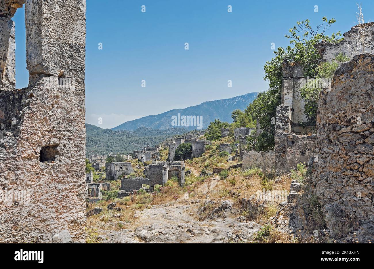 Ruined house from ghost city Kayakoy, Fethiye Turkey Stock Photo - Alamy