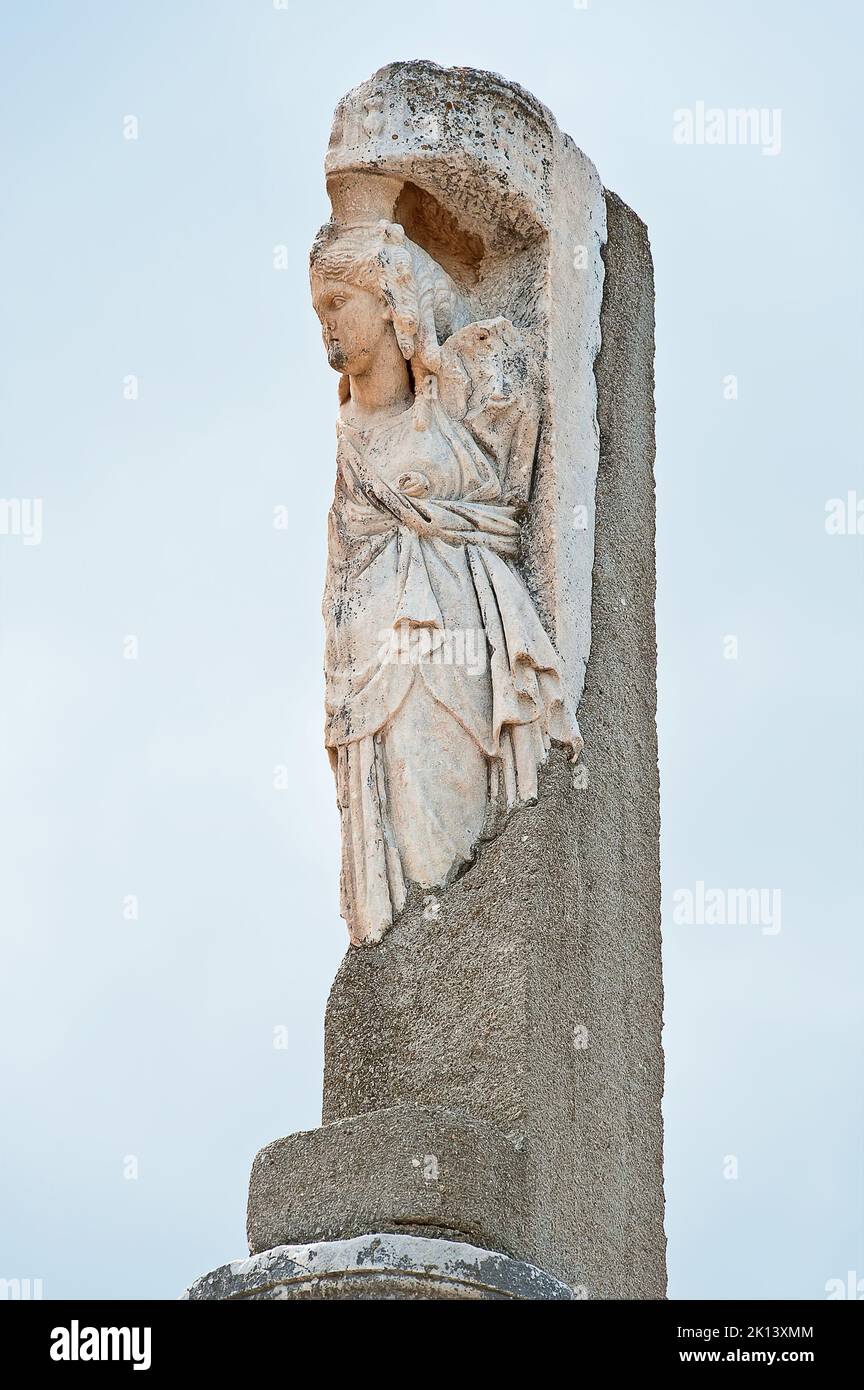 The temple of Domitian column statue in Ephesus, Turkey Stock Photo - Alamy
