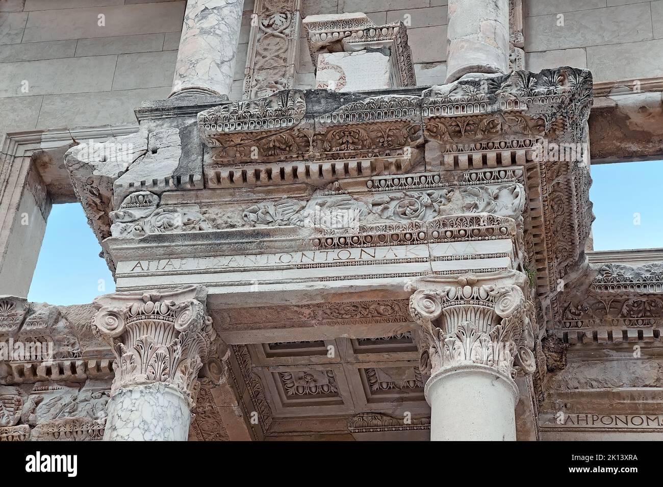 The facade element of Celsus Library, Ephesus, Turkey Stock Photo - Alamy