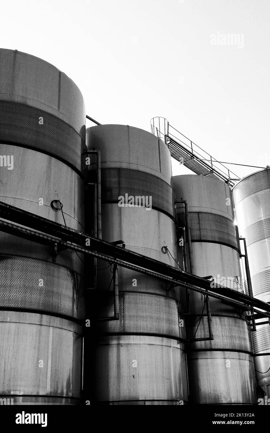 Metallic tanks Black and White Stock Photos & Images - Alamy