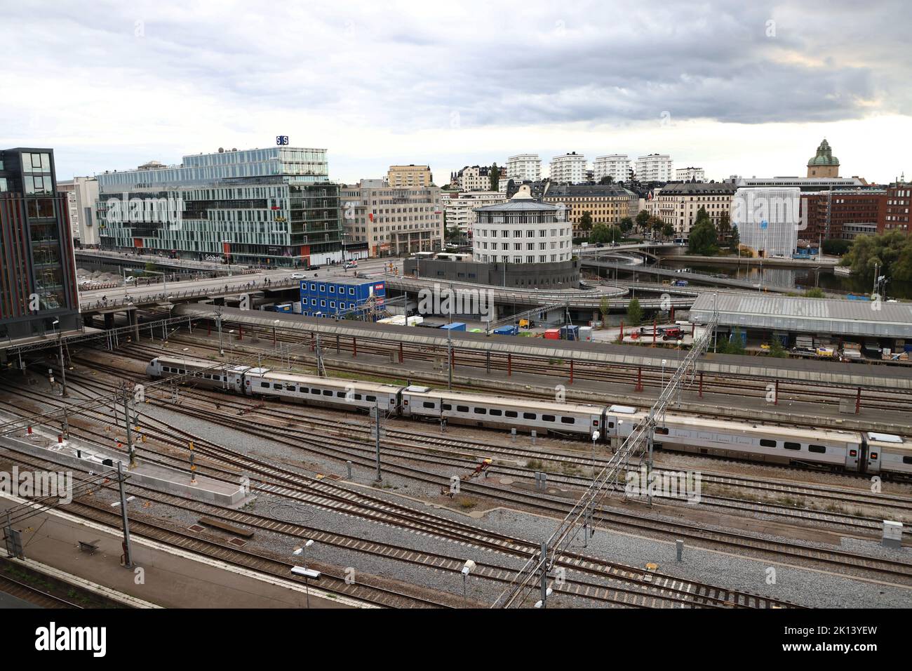 Train tracks at Stockholm central station, Stockholm, Sweden Stock ...