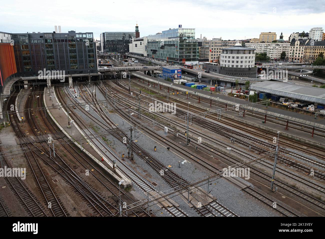 Train tracks at Stockholm central station, Stockholm, Sweden Stock ...
