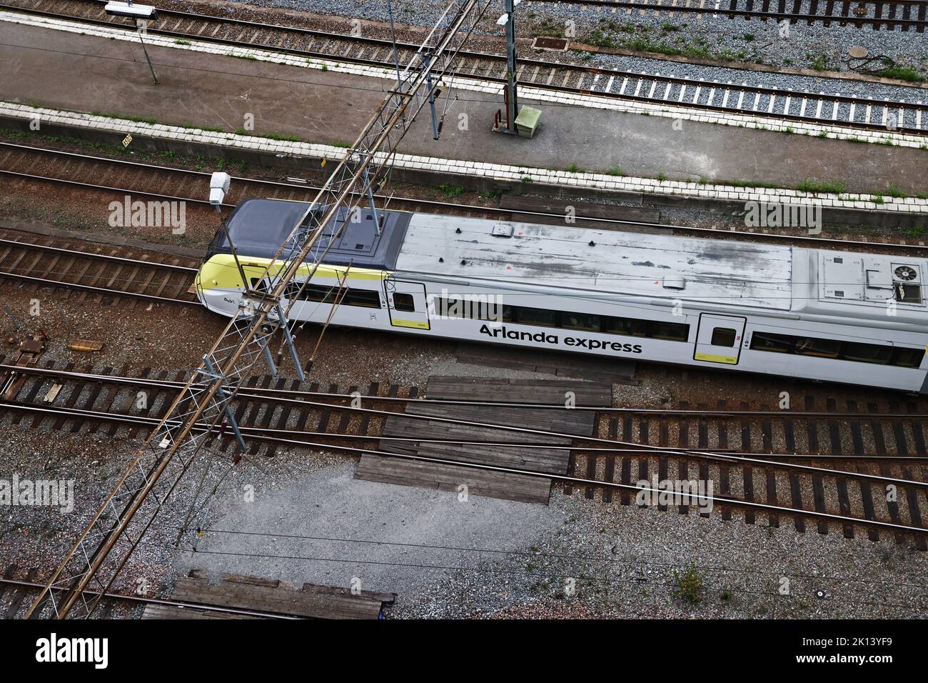 Train tracks at Stockholm central station, Stockholm, Sweden Stock ...