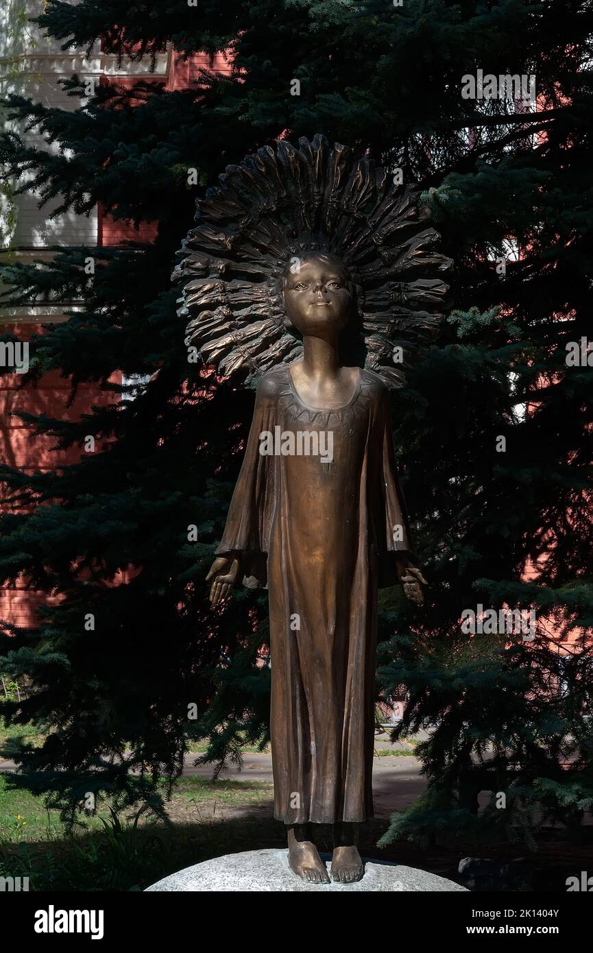 The sculpture devoted to Maria Prymachenko, the Ukrainian village folk ...