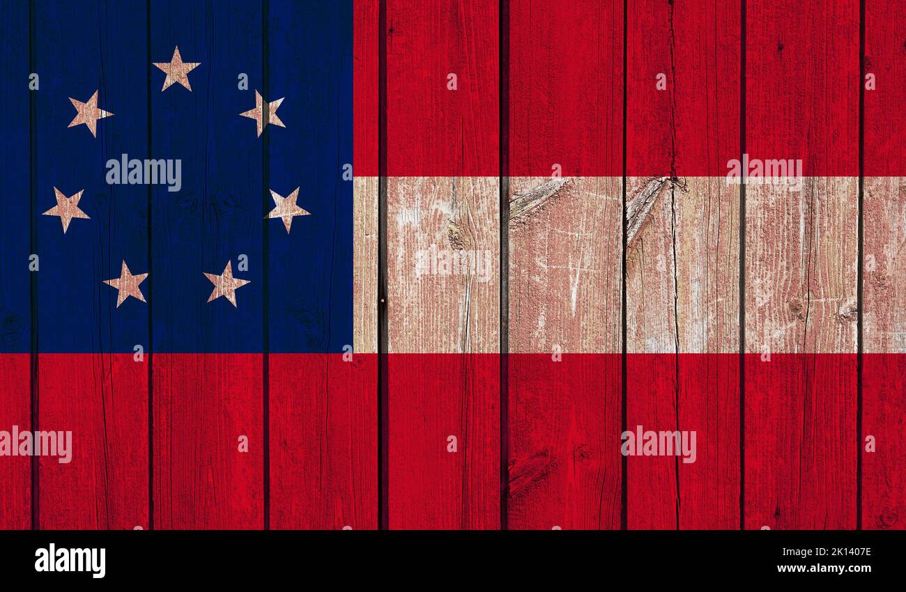 Top view of Old Painted Flag of the Confederate States of America March ...