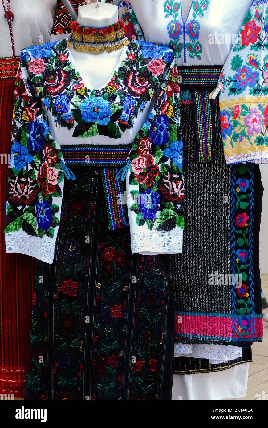 Samples of Ukrainian embroidered folk costumes Stock Photo - Alamy