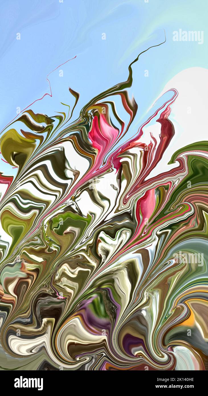 Liquify Abstract Pattern design of 6 colors combination. Soft colorful ...