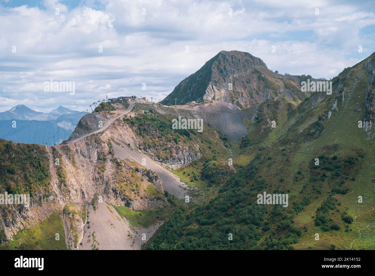 Alpine Meadows Trail, alpine Meadows Walking Route. Aerial view of the ...