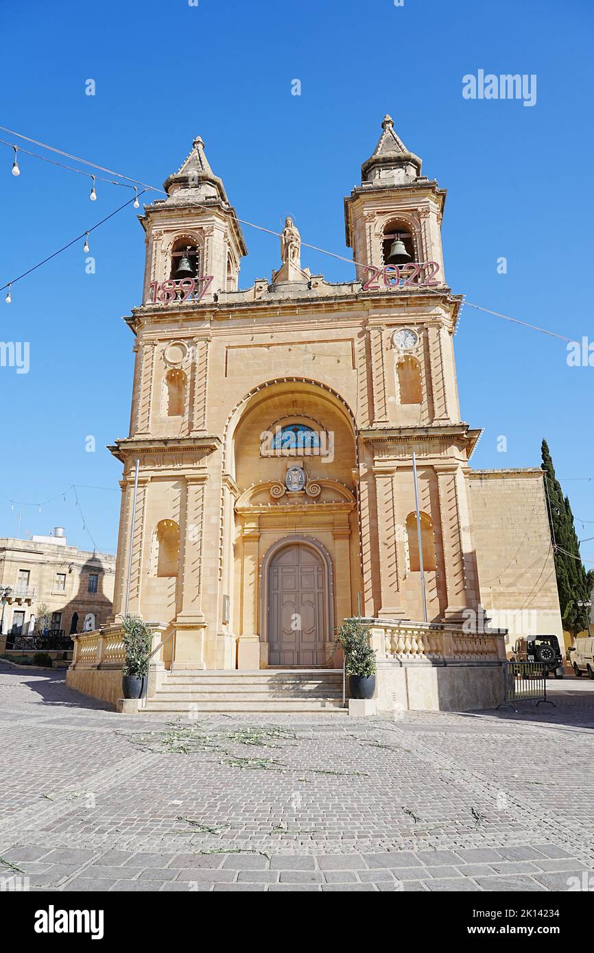 Parish church of our lady of pompei in european Marsaxlokk town in ...