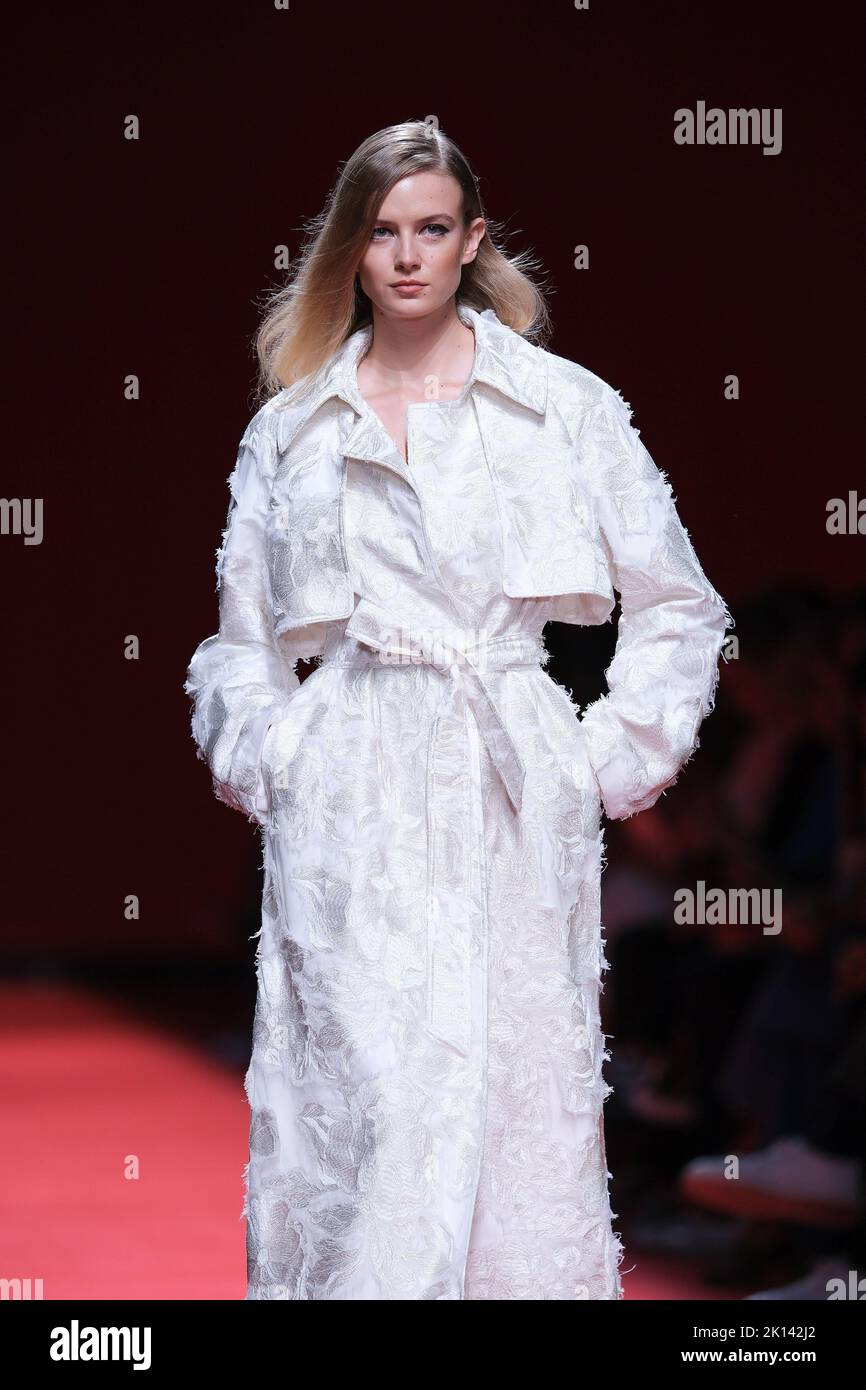 Madrid, Spain. 15th Sep, 2022. A model walks the runway wearing a ...