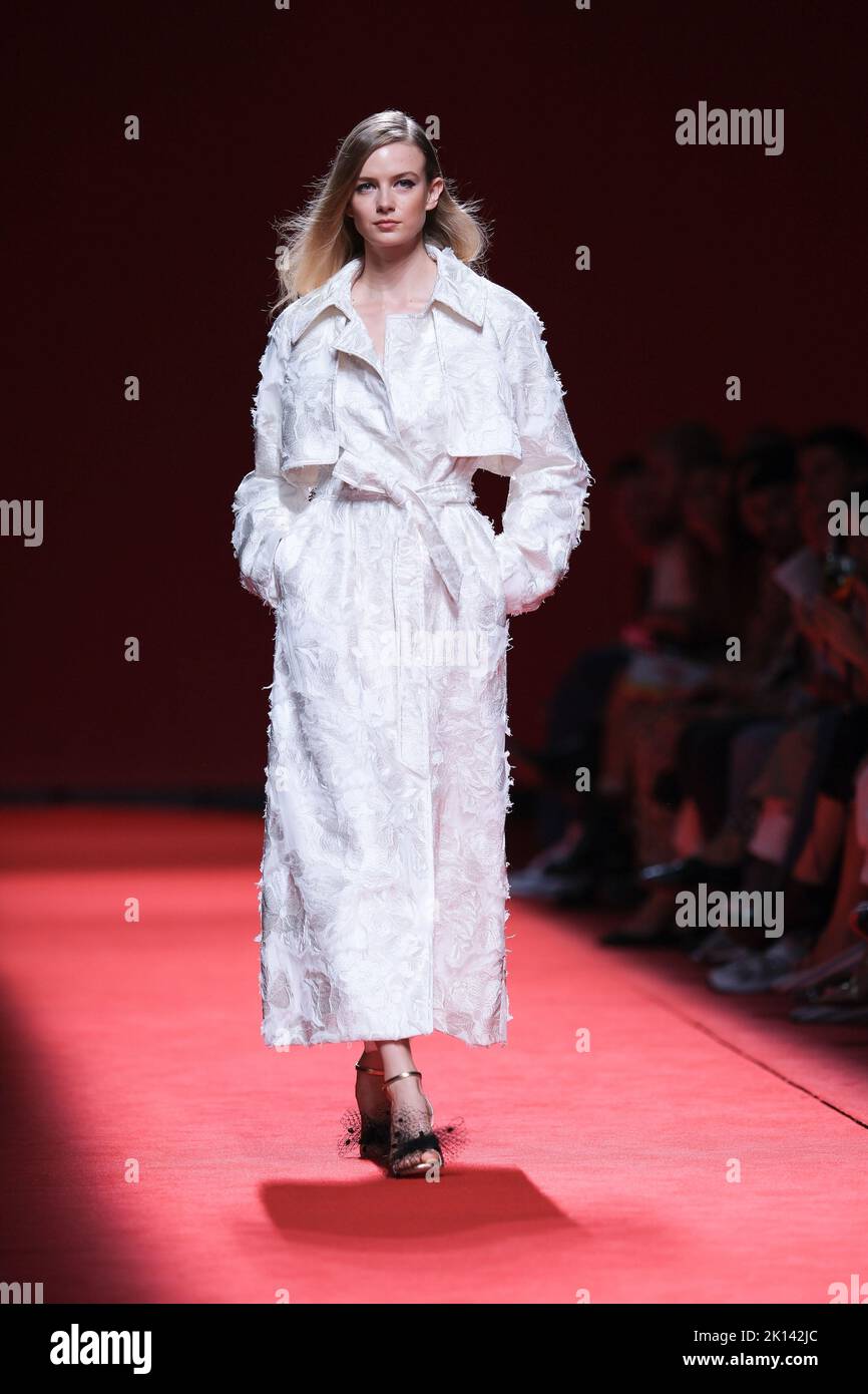 Madrid, Spain. 15th Sep, 2022. A model walks the runway wearing a ...