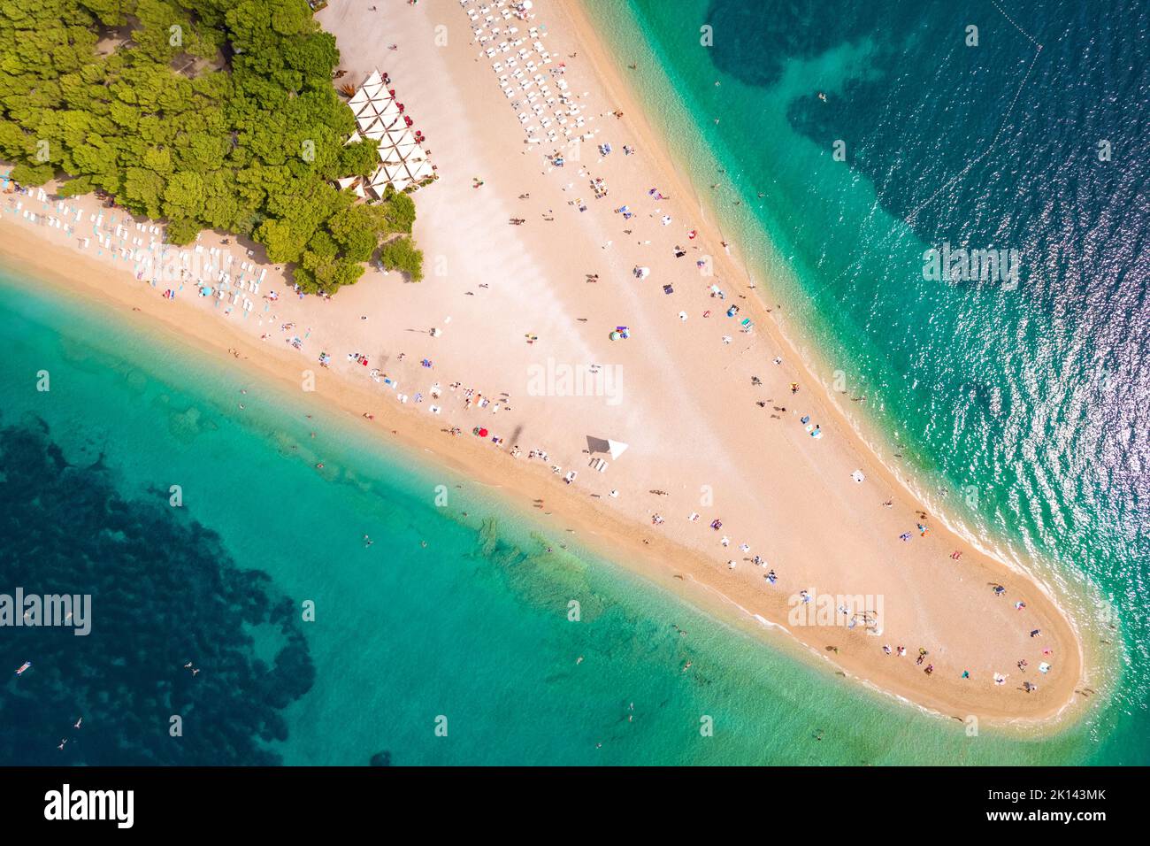 The Golden Horn or Zlatni Rat beach near the town of Bol on the ...