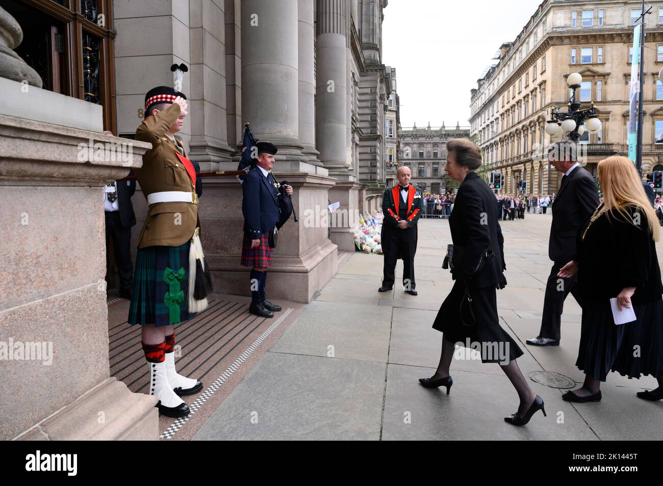 The Princess Royal and Vice Admiral Sir Tim Laurence arrive for a visit ...