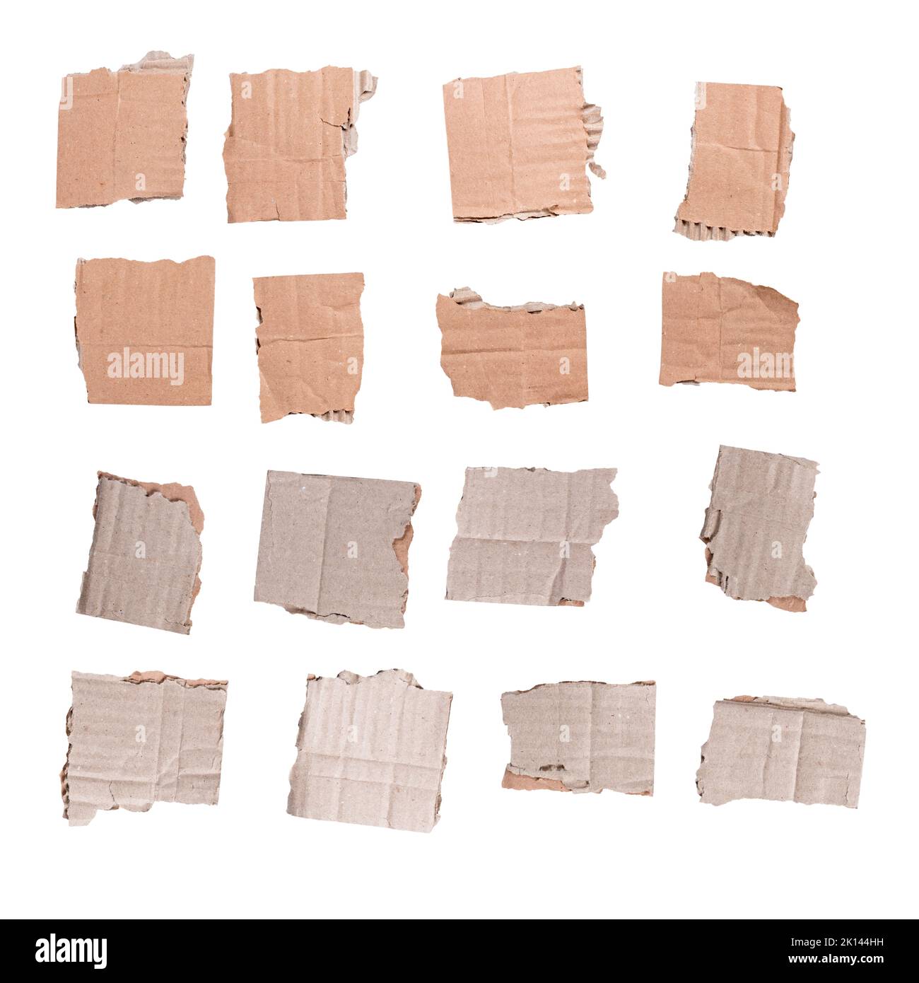 Collection of a cardboard pieces isolated on white background Stock ...