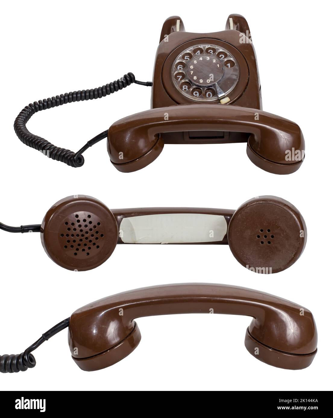Retro rotary telephone isolated on white background Stock Photo - Alamy