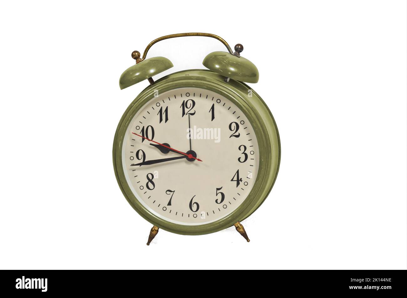 Vintage clock isolated on white background Stock Photo - Alamy