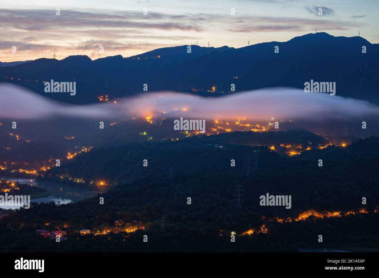 Superb sunrise landscape from Zhitan area at Taiwan Stock Photo - Alamy