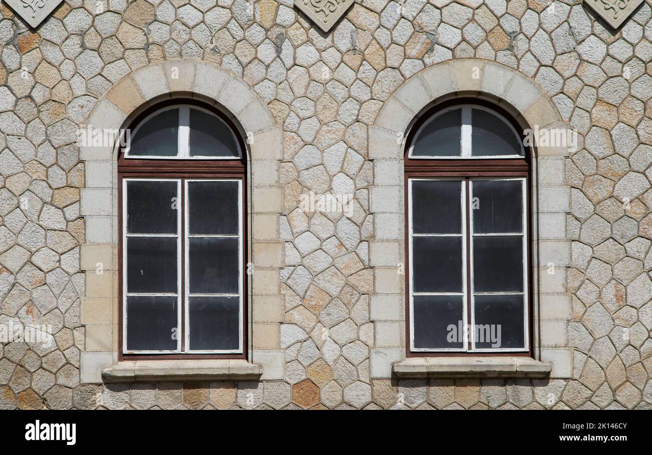Old painted window with ornaments Stock Photo - Alamy