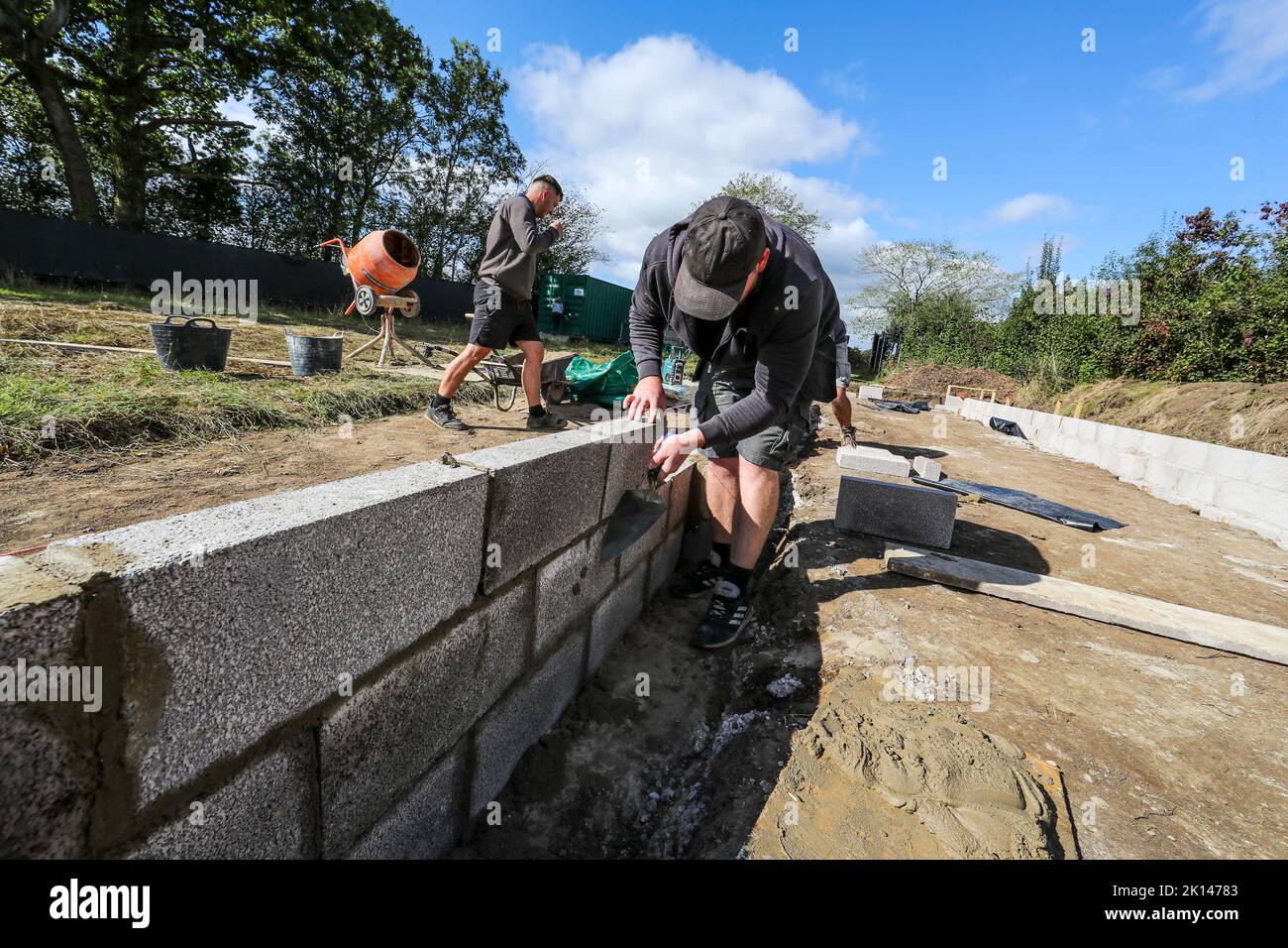 Rural construction. Building a stable base within grazing paddocks ...