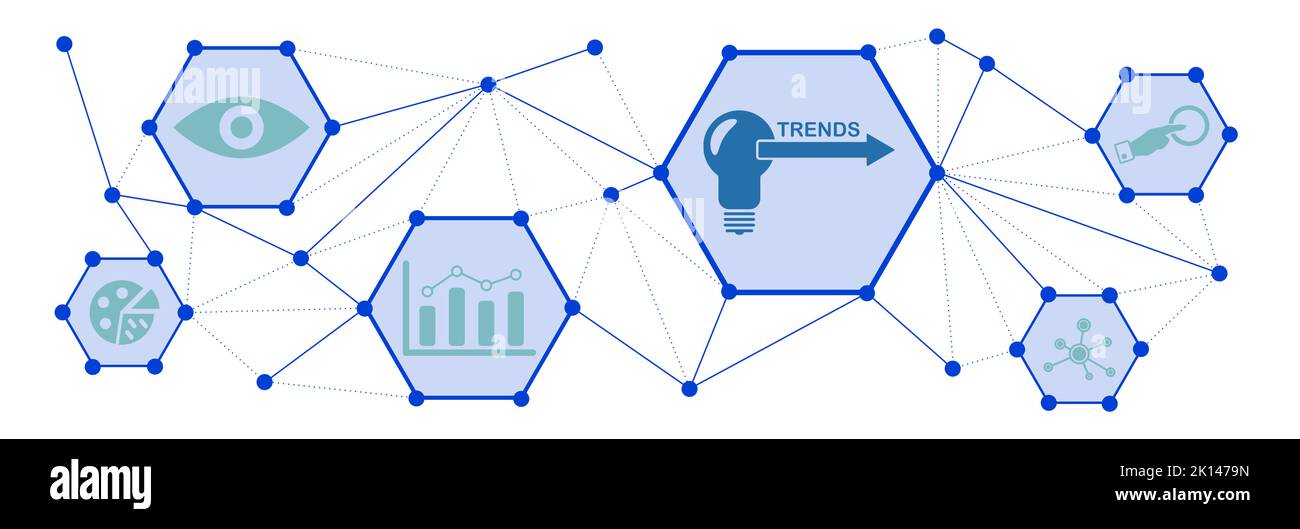 Concept of trends with connected icons Stock Photo - Alamy