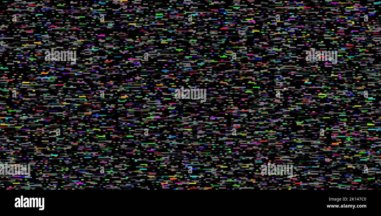 Seamless retro colorful rainbow VHS scanlines or TV signal static noise ...