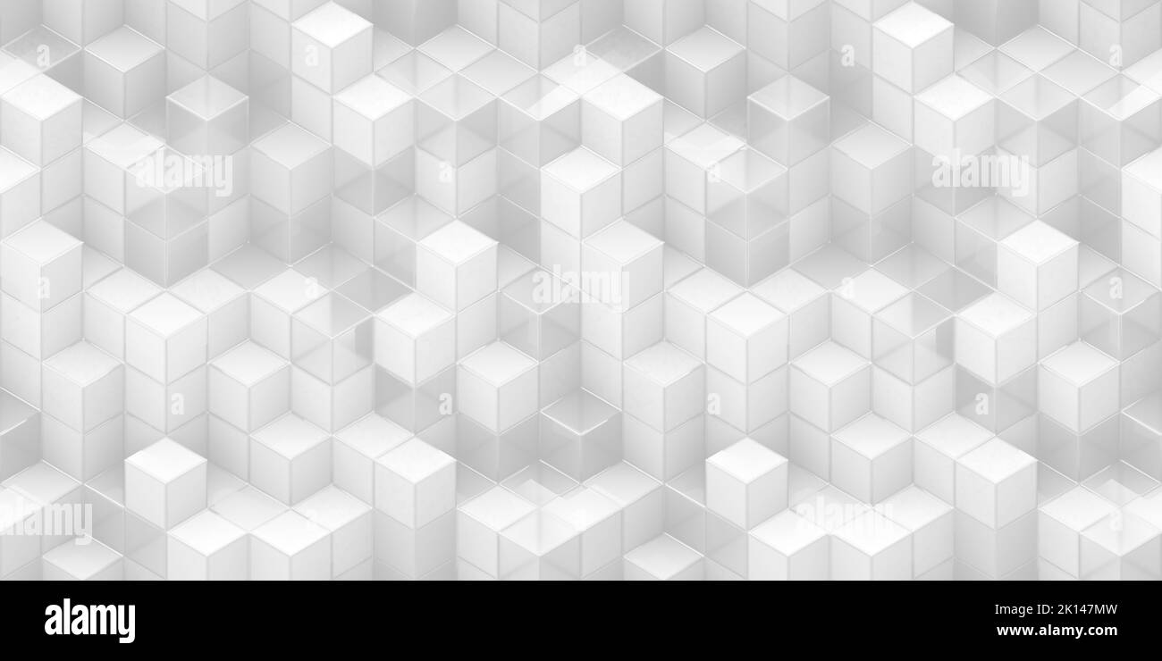 Seamless abstract minimal soft white isometric cubes background texture ...