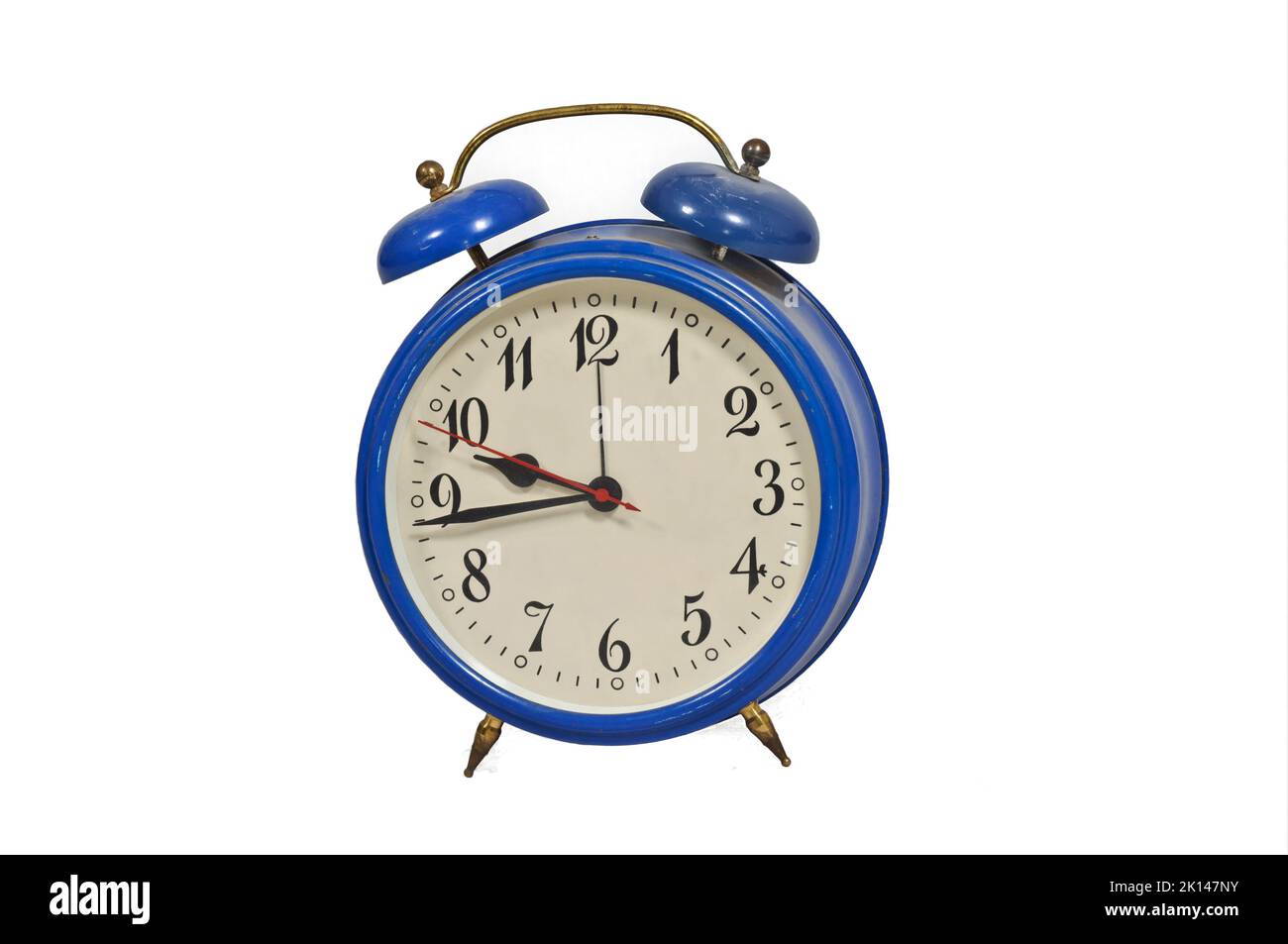 Vintage clock isolated on white background Stock Photo - Alamy