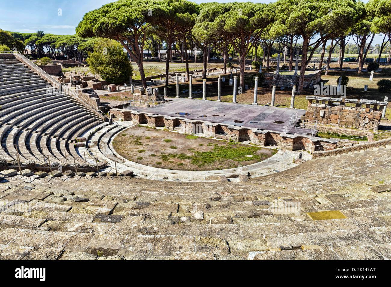 Ancient roman theater of Ostia Antica a well preserved excavations and ...