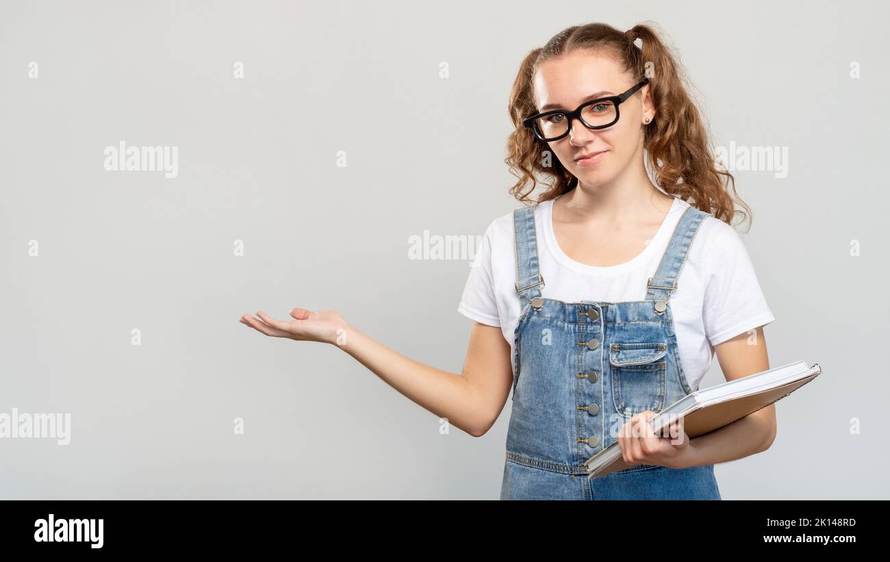 smart student portrait school presentation girl Stock Photo - Alamy