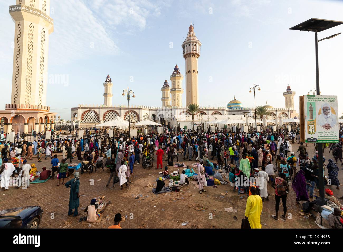 Touba, Senegal. 15th Sep, 2022. Believers have gathered in front of the ...