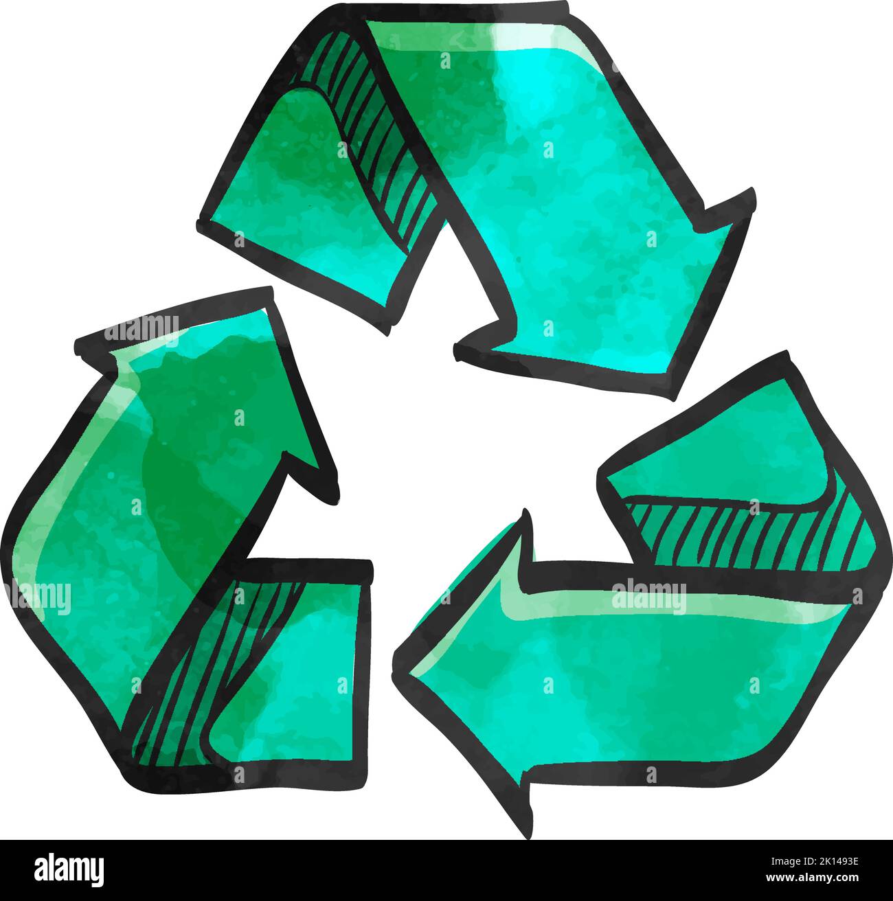 Vector recycle symbol watercolor hi-res stock photography and images ...