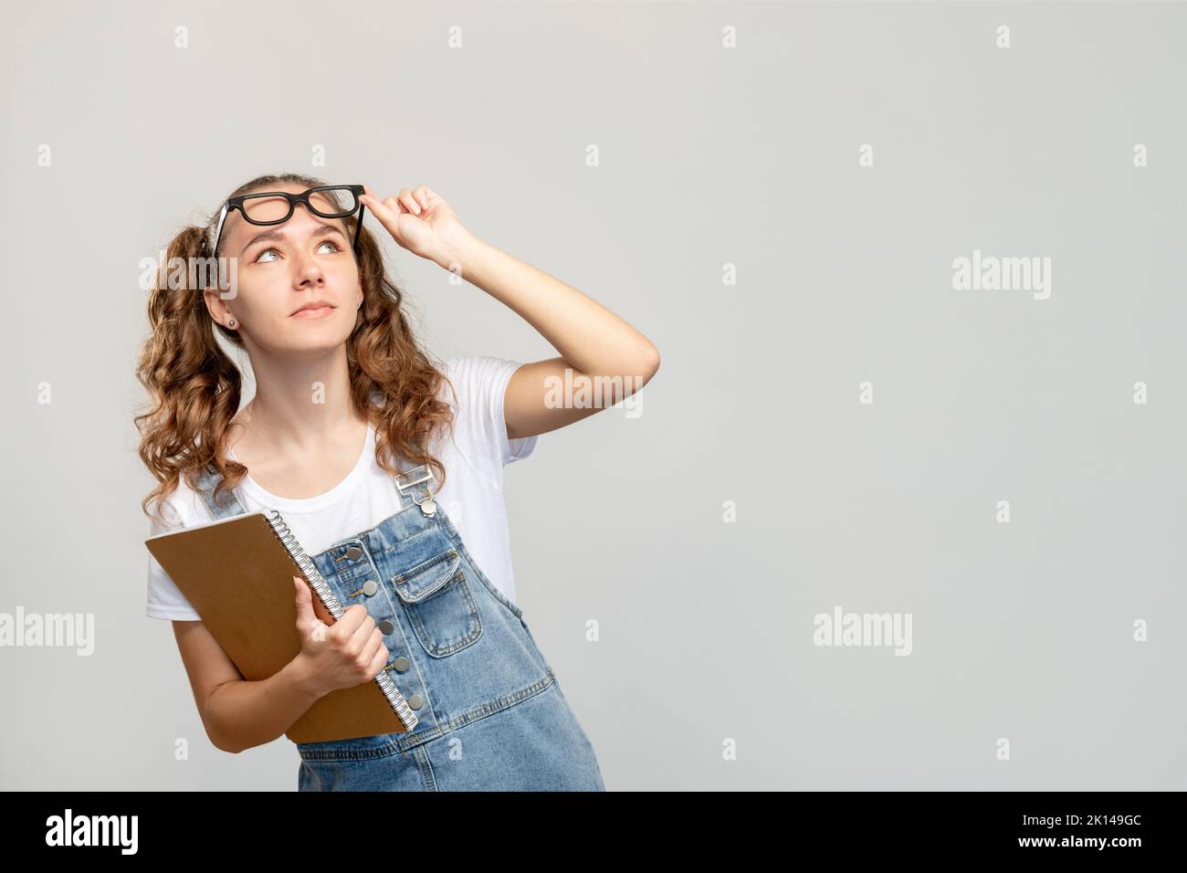 curious student portrait course advertising girl Stock Photo - Alamy