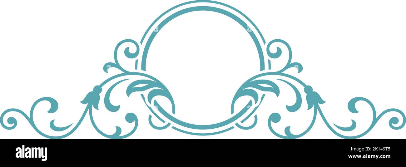 Round filigree frame. Floral swirl decorative monogram Stock Vector ...