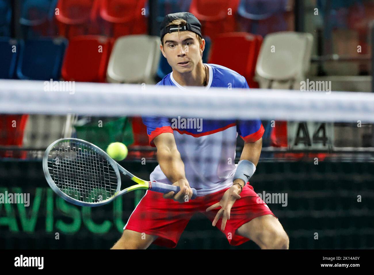 Czech Dalibor Svrcina in action during the training session in Tel Aviv ...