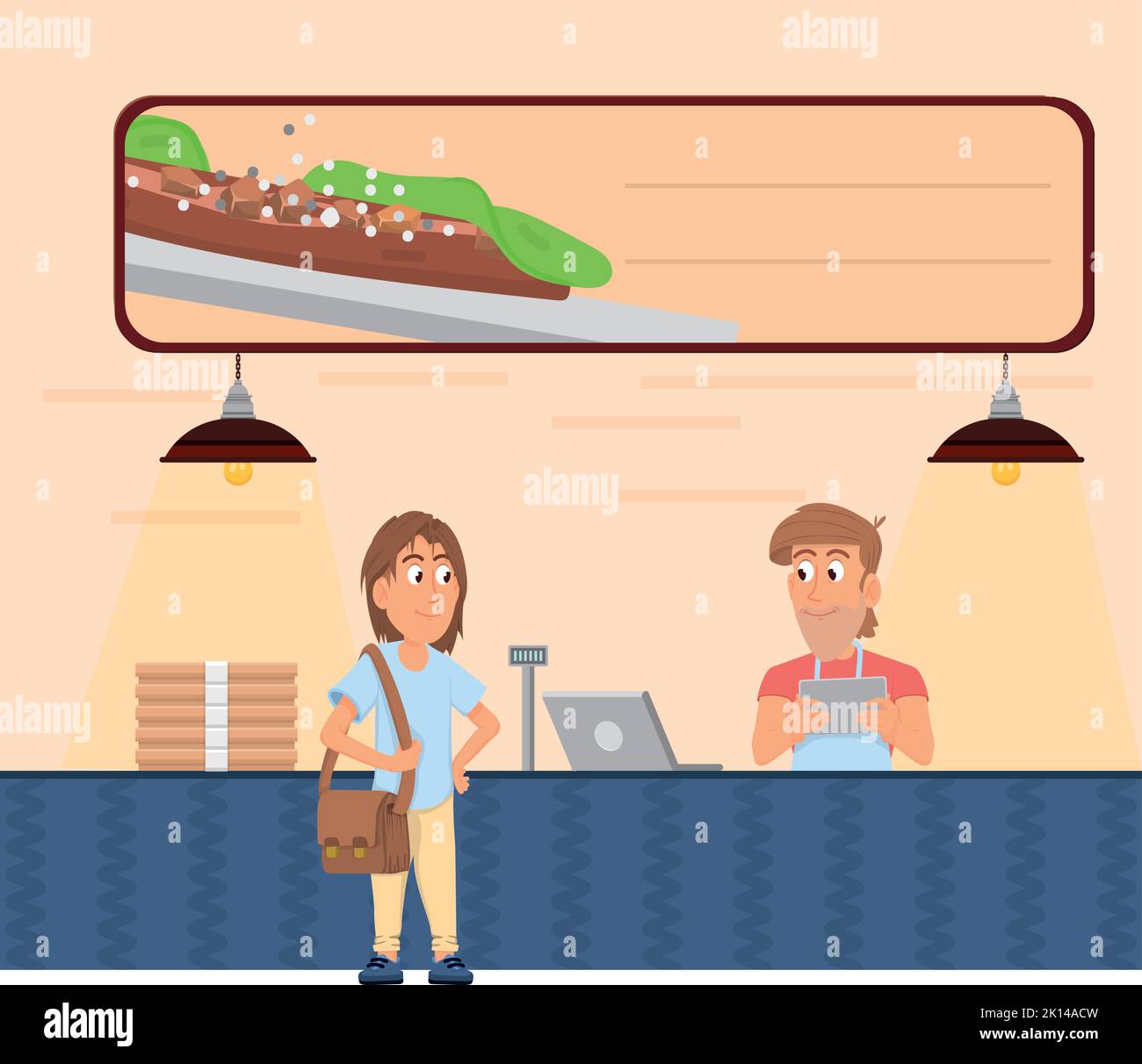 Pizza delivery man taking order Stock Vector Images - Alamy