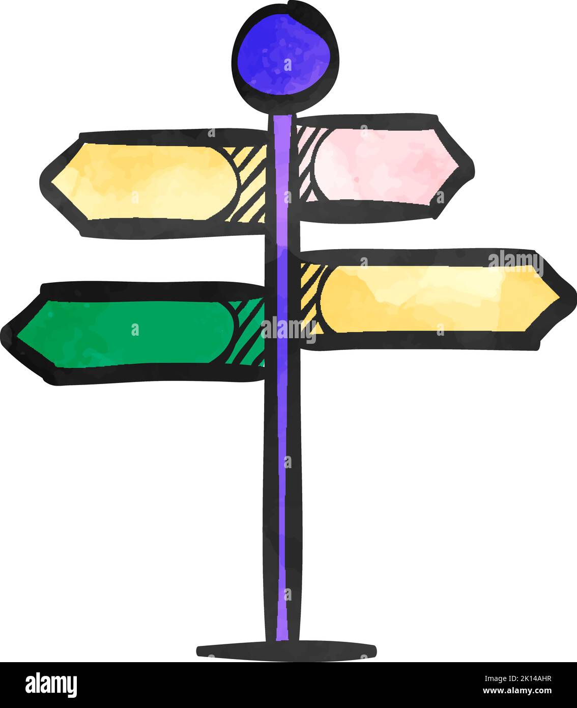 Sign post in street Cut Out Stock Images & Pictures - Alamy