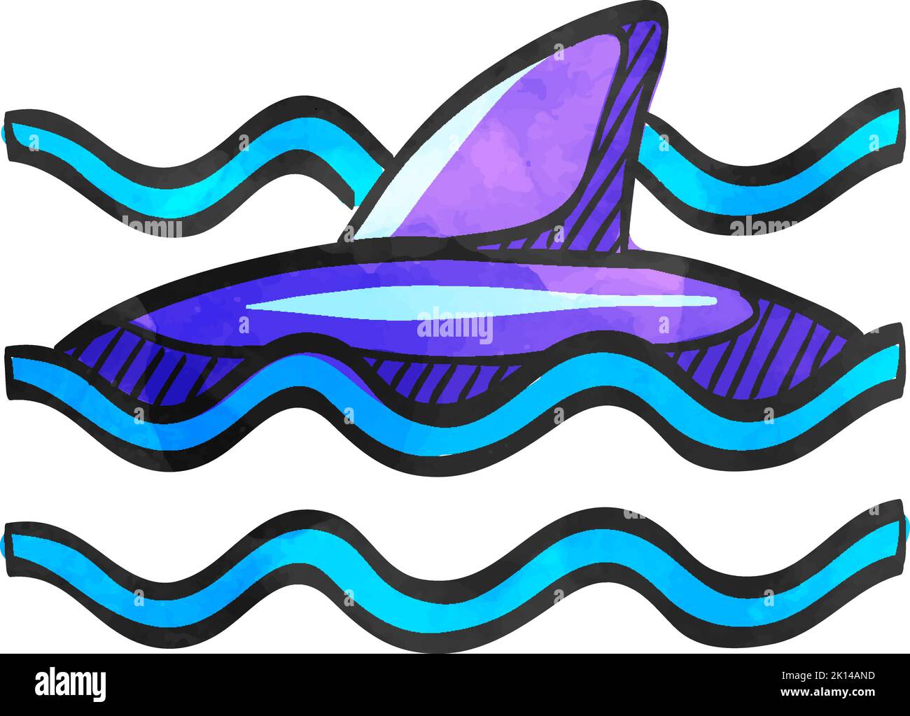Shark icon outline style Stock Vector Images - Alamy
