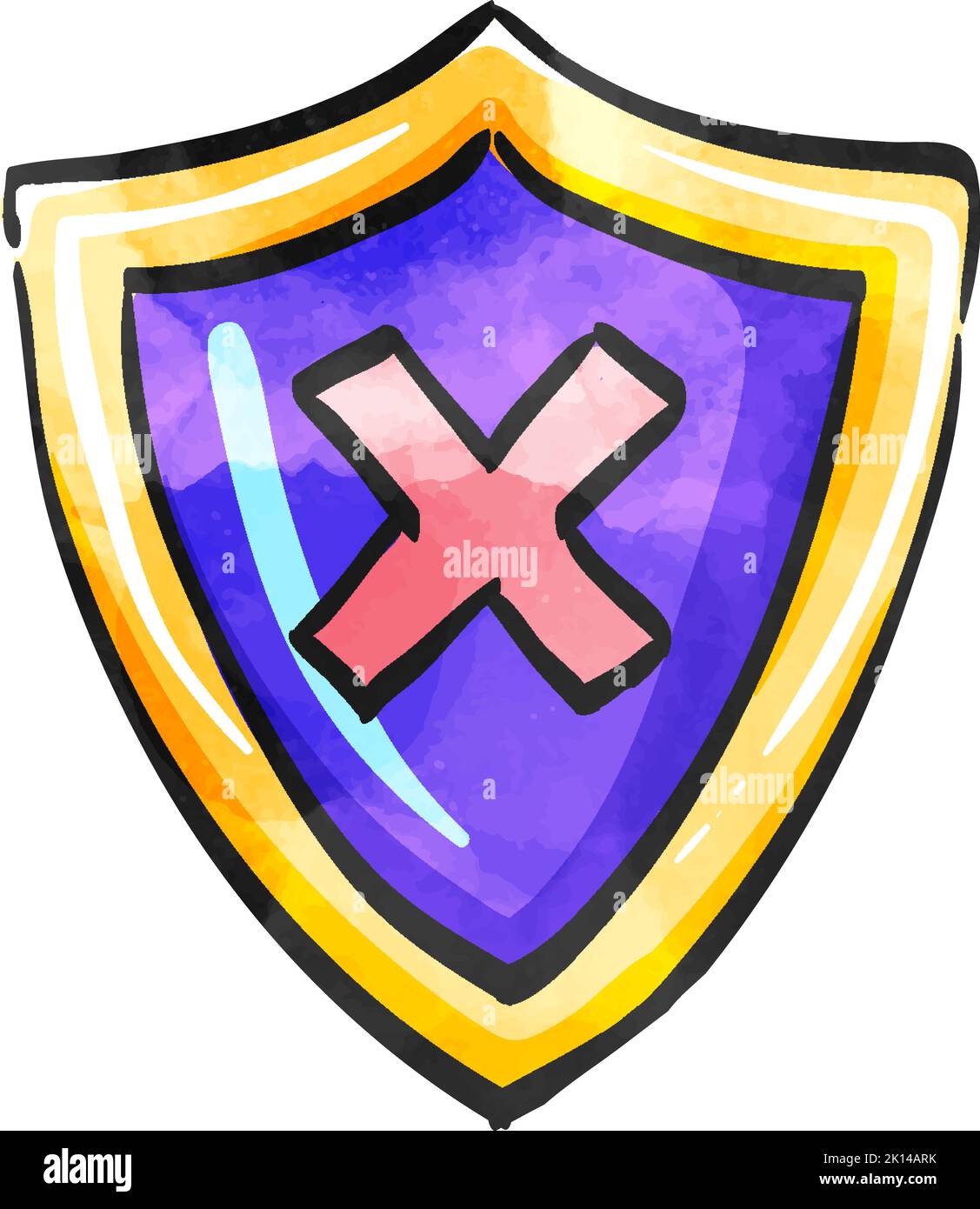 Watercolor shield hi-res stock photography and images - Alamy