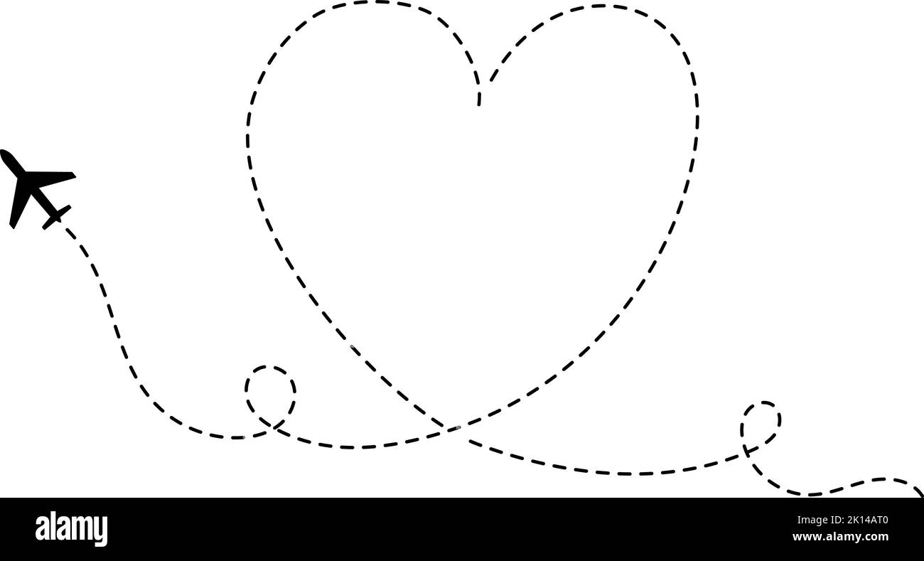 Plane track heart shape. Romantic gesture symbol Stock Vector Image ...