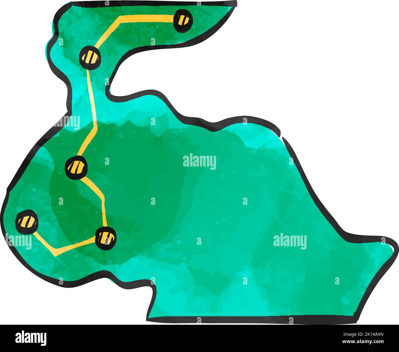 Rally route map icon in watercolor style Stock Vector Image & Art - Alamy